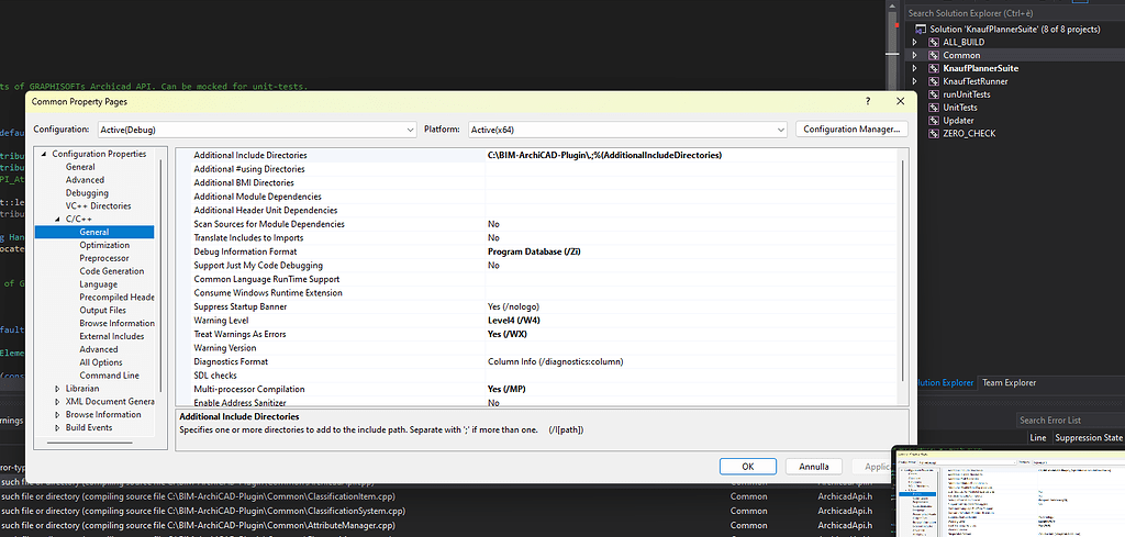 Can't build my own project even if I specify the include directories and all the libraries ...