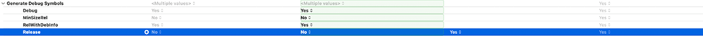 Help with "Generate Debug Symbols" - build setting in Xcode project generated by CMake - Usage ...